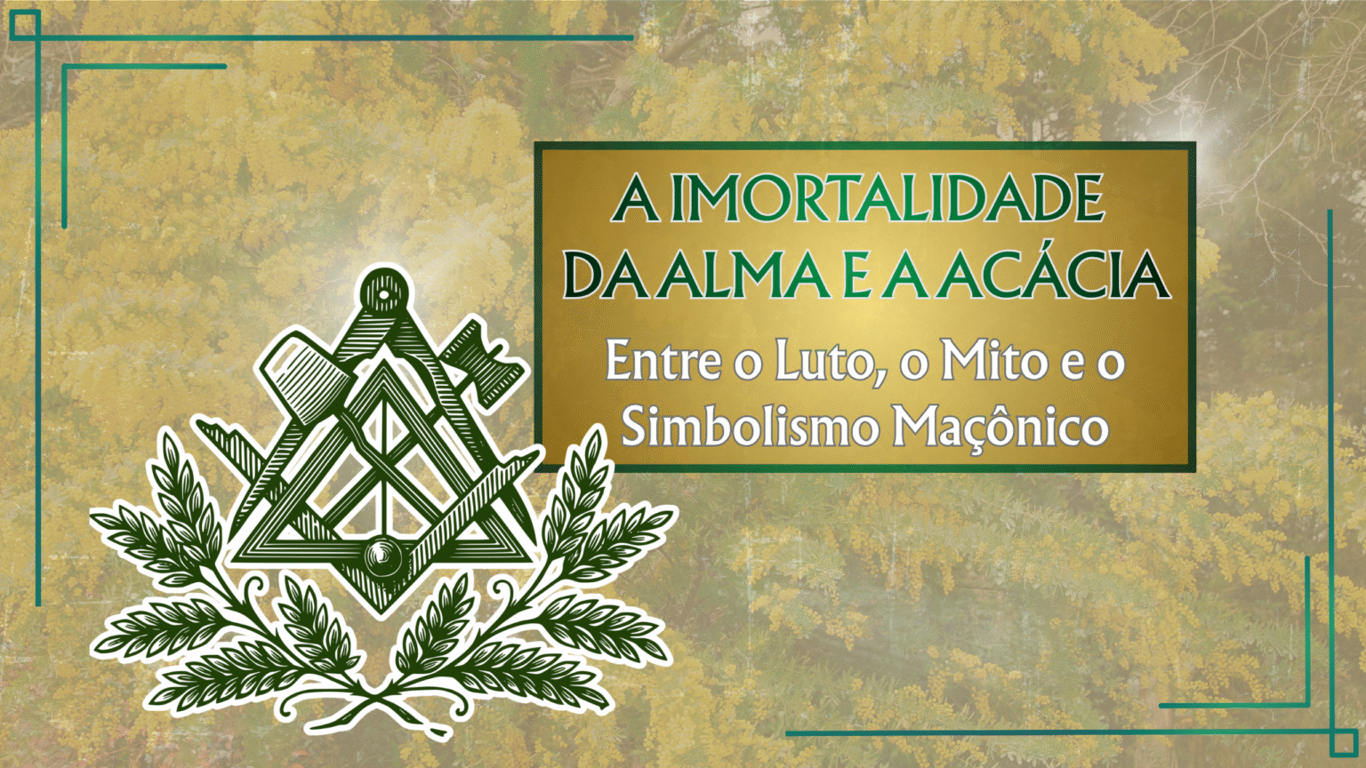 A Imortalidade da Alma e a Acácia: Entre o Luto, o Mito e o Simbolismo ...